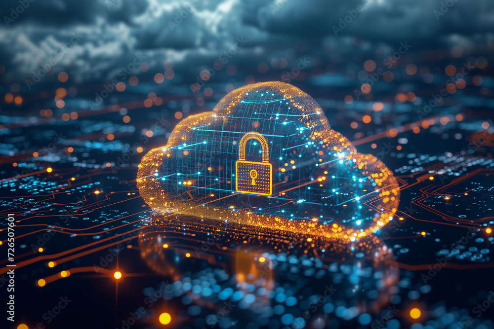 Cloud Computing Digital Network Concept. Cloud computing concept with a ...