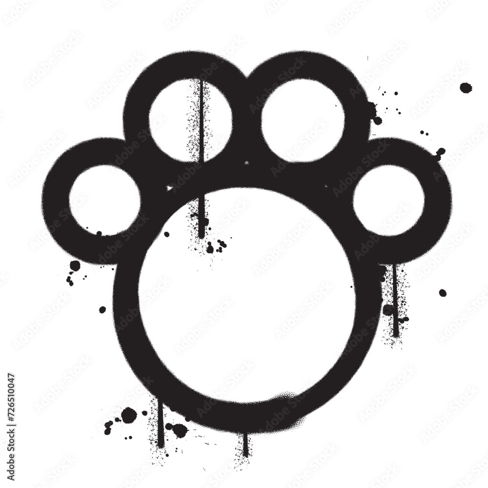 Vector graffiti spray paint cat's paws isolated vector illustration ...