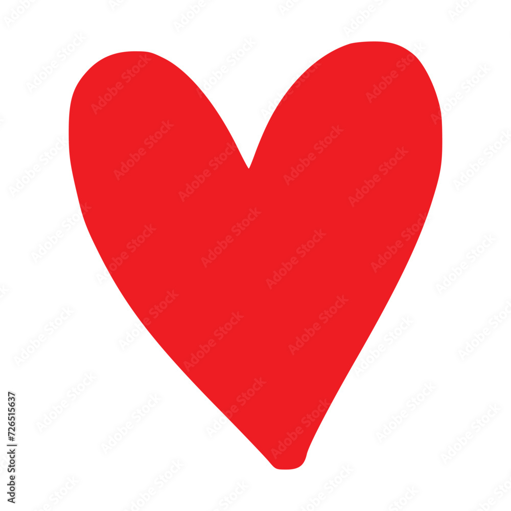 Red Heart icon. Line heart shape. Simple heart icon. Vector set of love ...