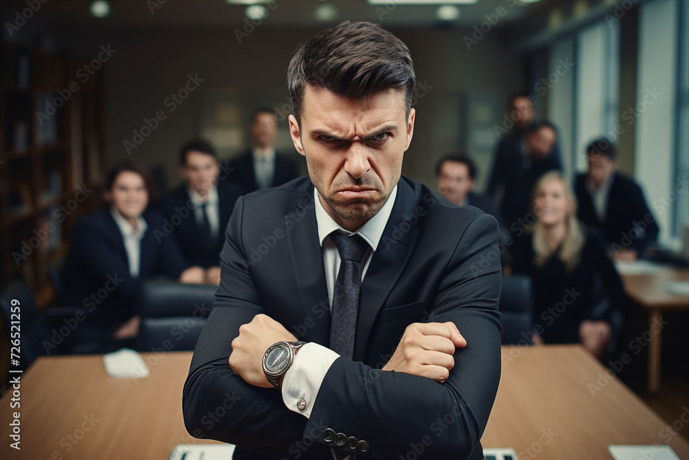 Created with generative ai image of angry severe strict man office ...