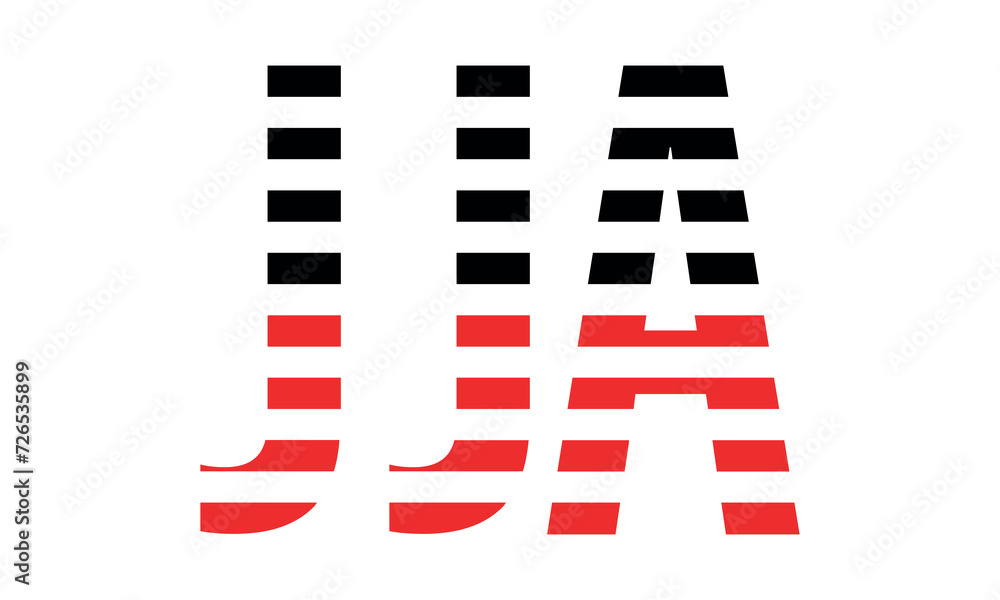 JJA three initial letter iconic line negative space minimal logo design ...