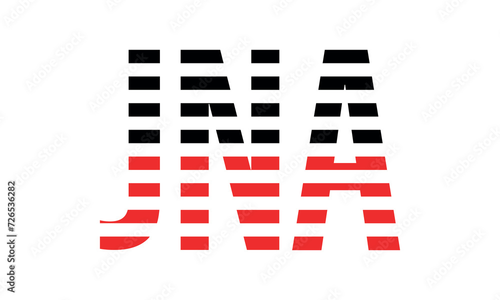 JNA three initial letter iconic line negative space minimal logo design ...