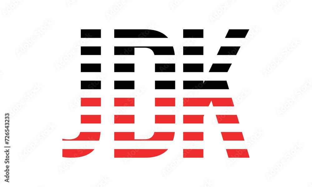 JDK three initial letter iconic line negative space minimal logo design ...