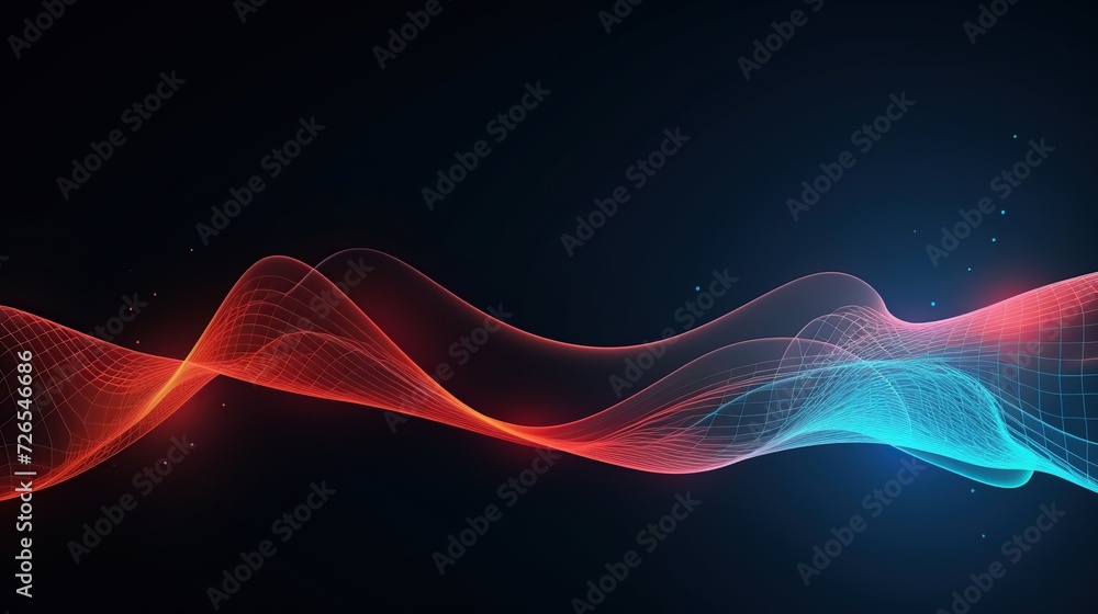 Advanced wave drawing. Abstract Neon Light, abstract color background ...