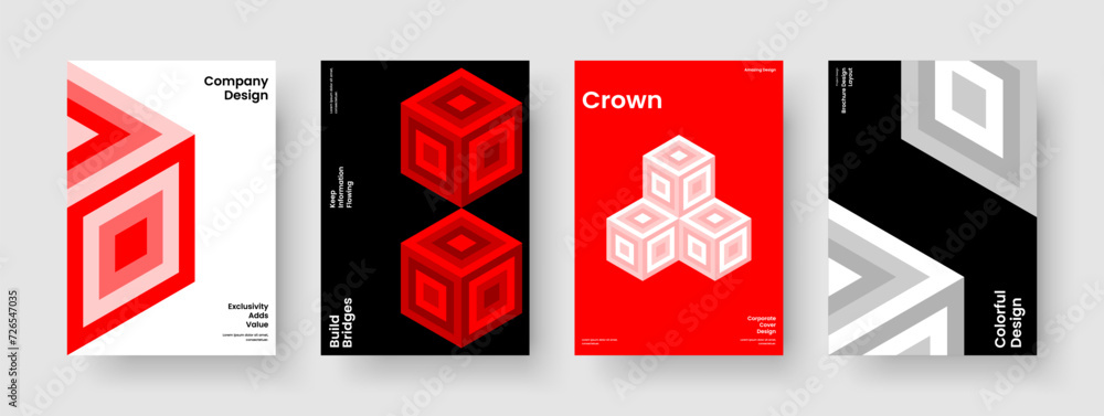 Geometric Flyer Layout. Isolated Report Design. Modern Poster Template ...