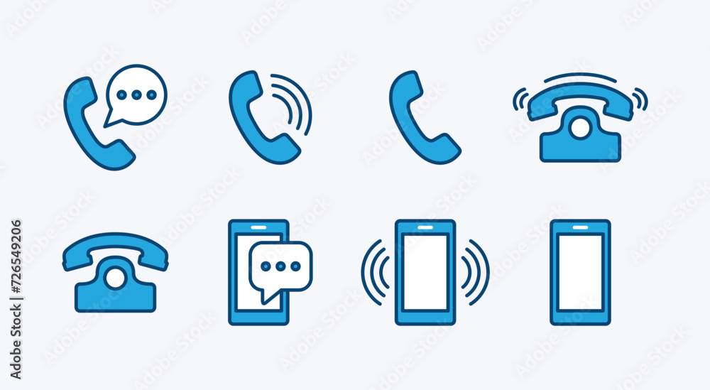 Telephone and communication icon set. Containing call center, contact ...
