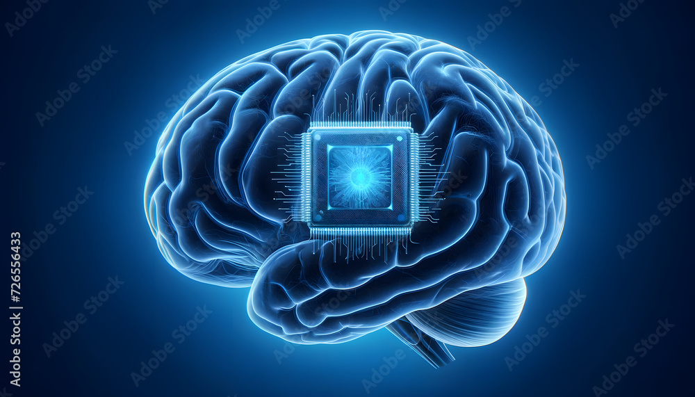 Implanted micro chip. Brain-computer interface to connect human brains ...