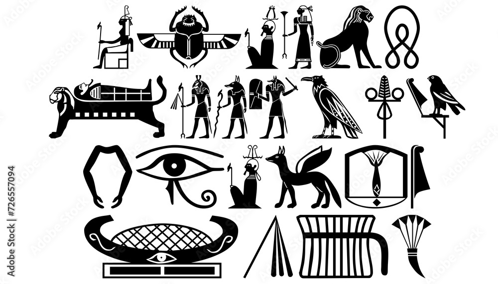 ancient Egyptian relics icon set PNG transparent ilustração do Stock ...
