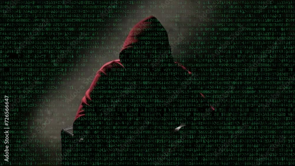 Anonymous man in a hood interview video footage, mysterious man sitting ...