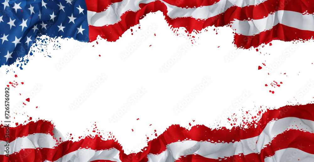 US American flag ripped and torn isolated on white transparent ...