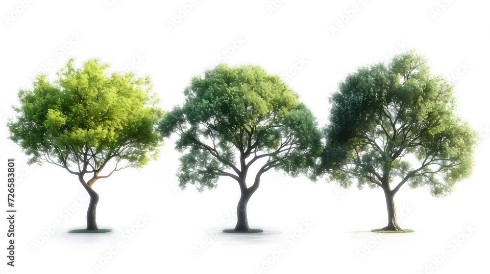 Cutout environmental trees growth shapes set transparent backgrounds 3d ...