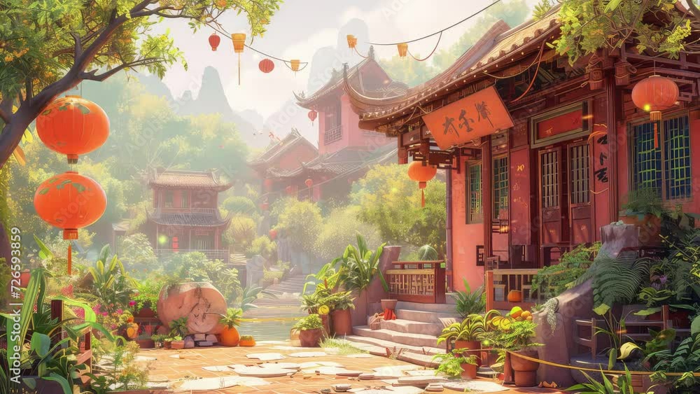 Vidéo Stock Happy chinese new year - text animation message with ...