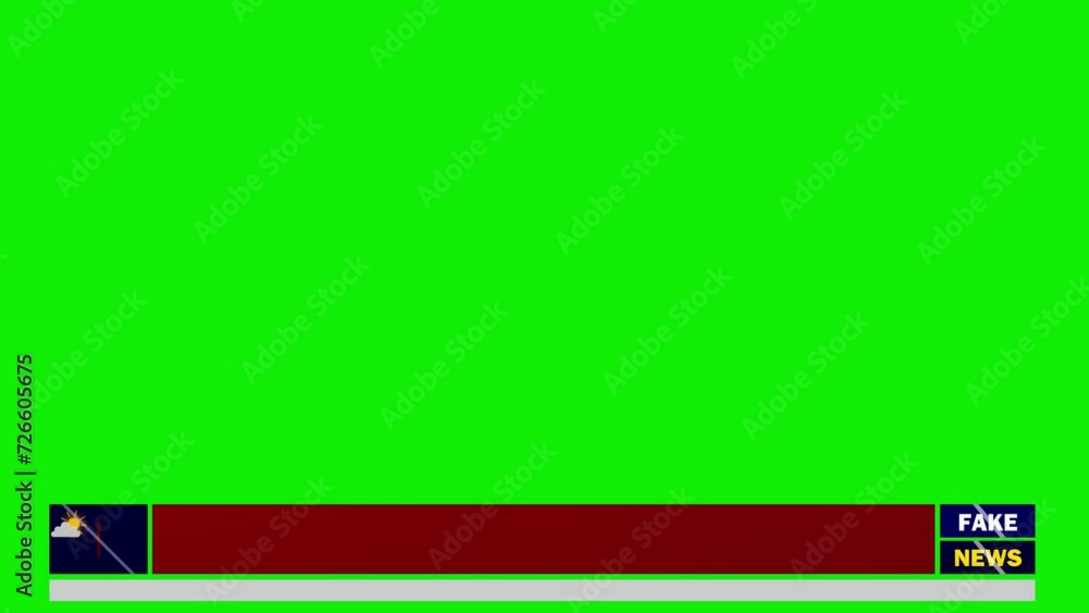 Fake news lower third with animated weather icon 4k green screen ...