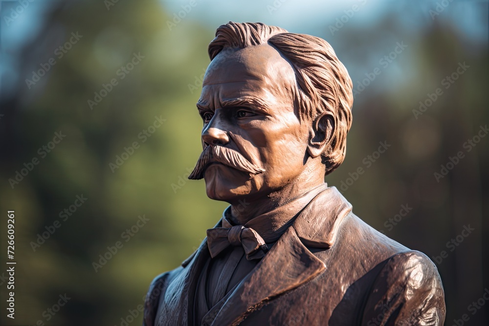 Friedrich Nietzsche statue from profile Stock Illustration | Adobe Stock