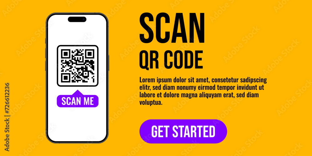 Qr code mockup. Mobile payment and identity. Stock Vector | Adobe Stock