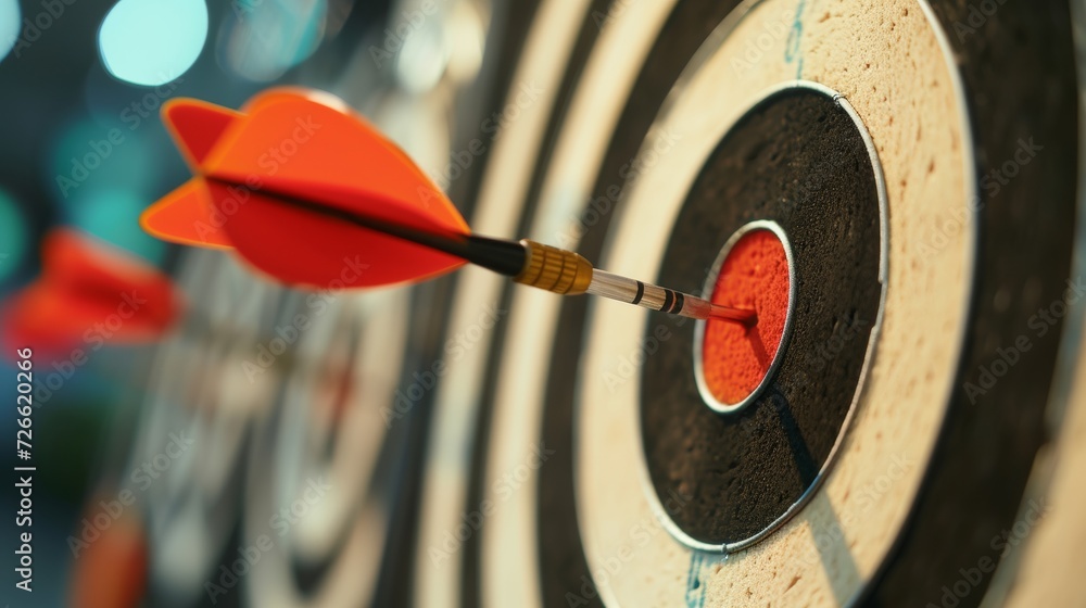 set goals for work. dart aiming at the target center business. goal ...