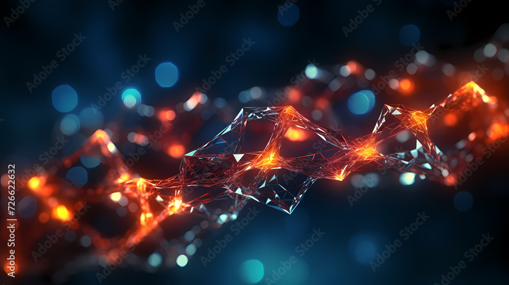 3D rendering genetic diagram of human DNA under microscope Stock ...
