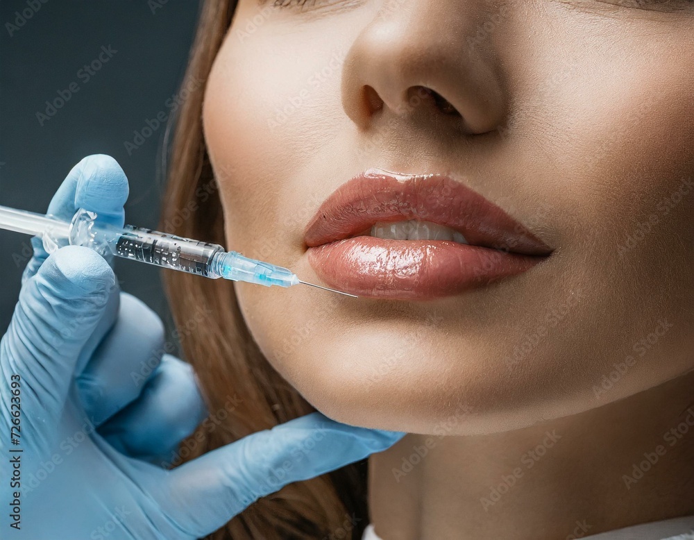 Une femme reçoit des injections de beauté. Femme recevant un traitement ...