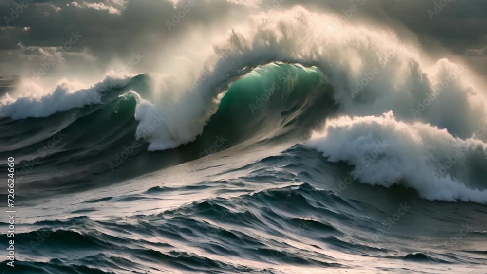 Vidéo Stock Witness the raw energy of the sea captured in realistic ...