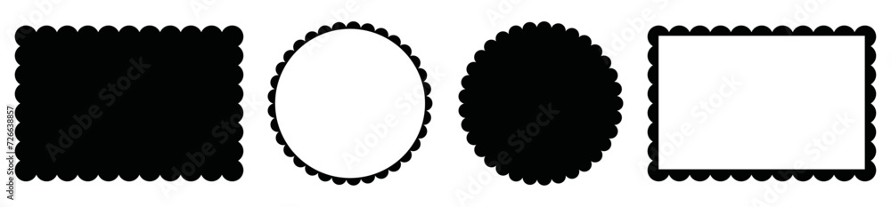 Scallop edge frames border collection. Scallop edge square shape ...