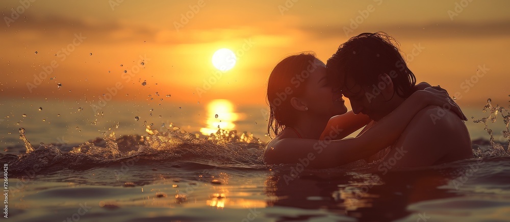 Silhouettes of Affection: A Tender Moment Shared Between a Couple as ...