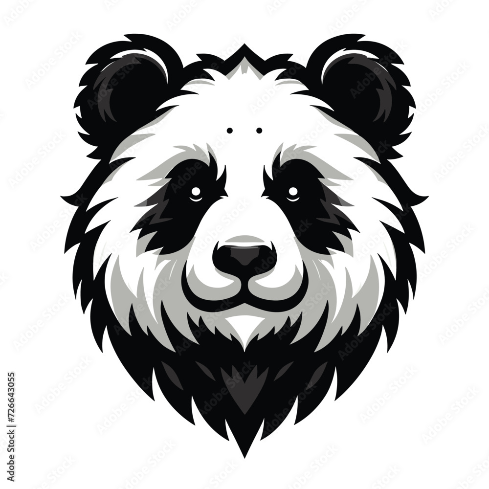 Cute adorable panda head face cartoon character vector illustration ...