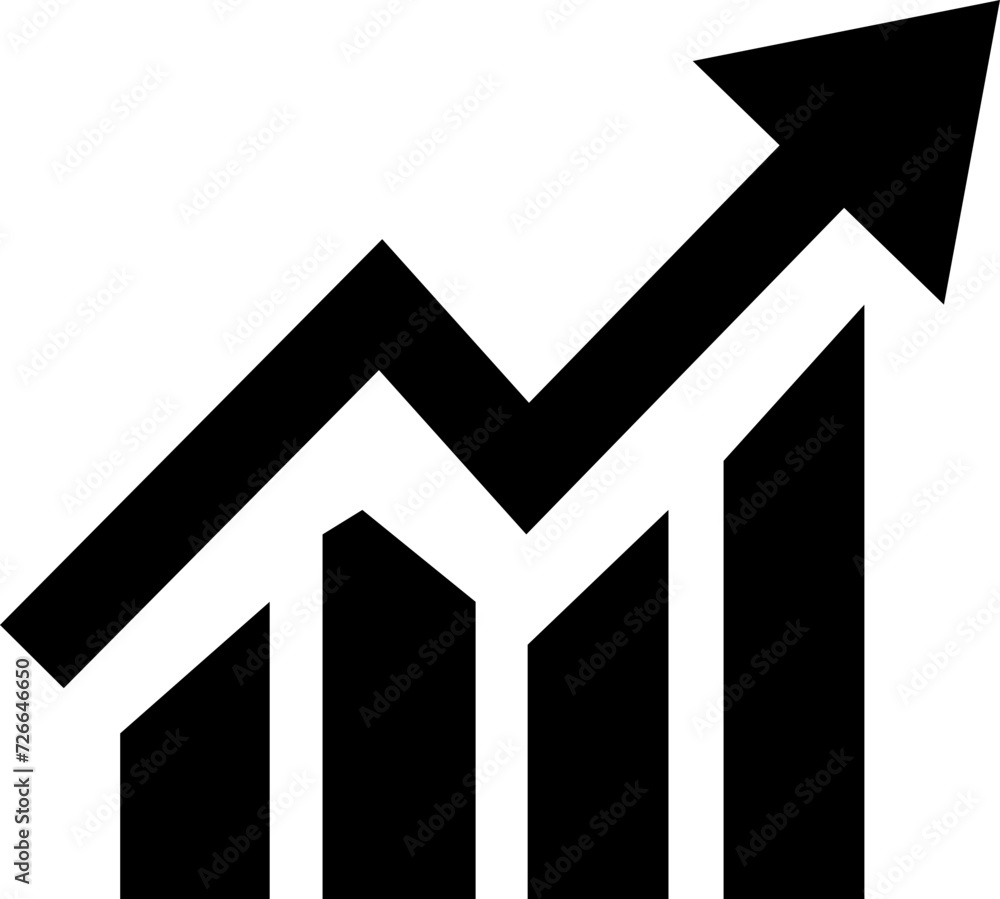 Growing graph simple icons, graph pictogram isolated on a transparent ...