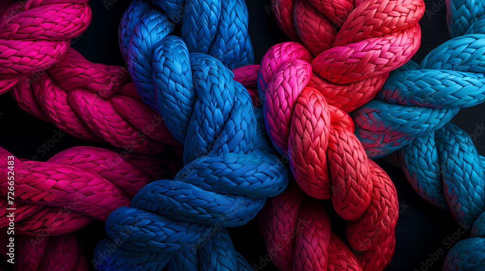 Team rope diverse strength connect partnership together teamwork unity ...