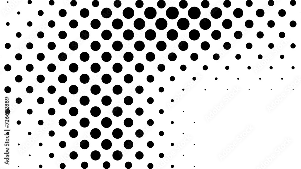 Abstract pop art comic style black halftone isolated on white ...
