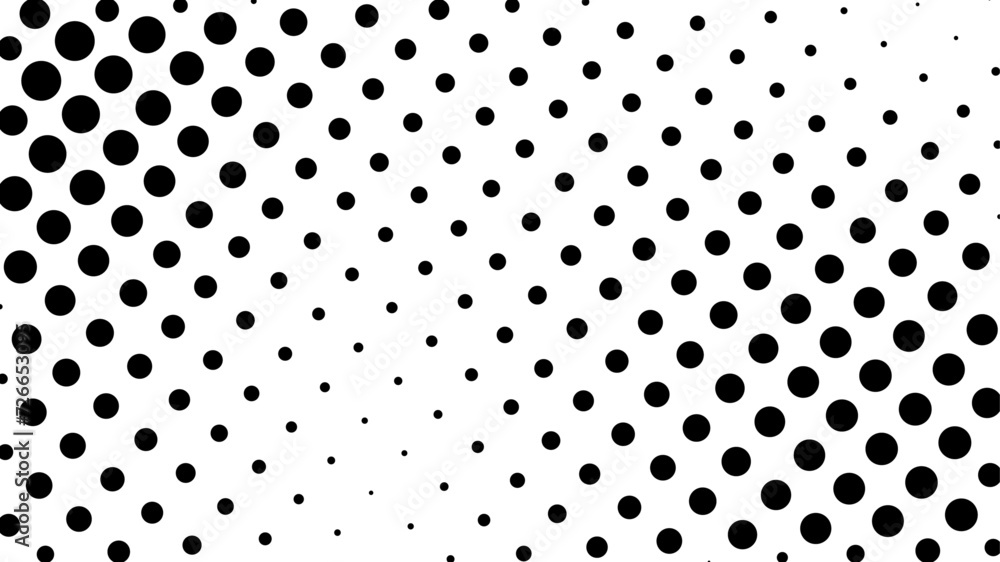 Abstract pop art comic style black halftone isolated on white ...