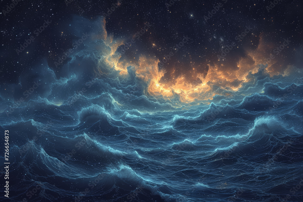 An artistic interpretation of a dream state, with soft, flowing waves ...