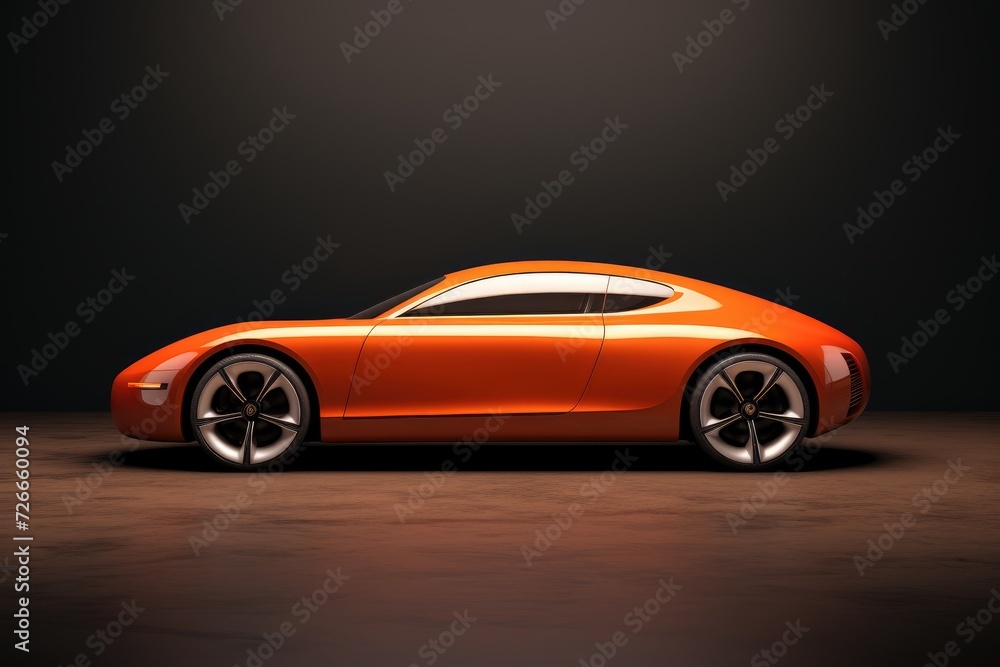 Orange concept sports car coupe on orange background. 3d rendering ...