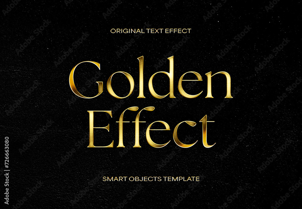 Gold Metallic Text Effect Mockup Stock Template | Adobe Stock