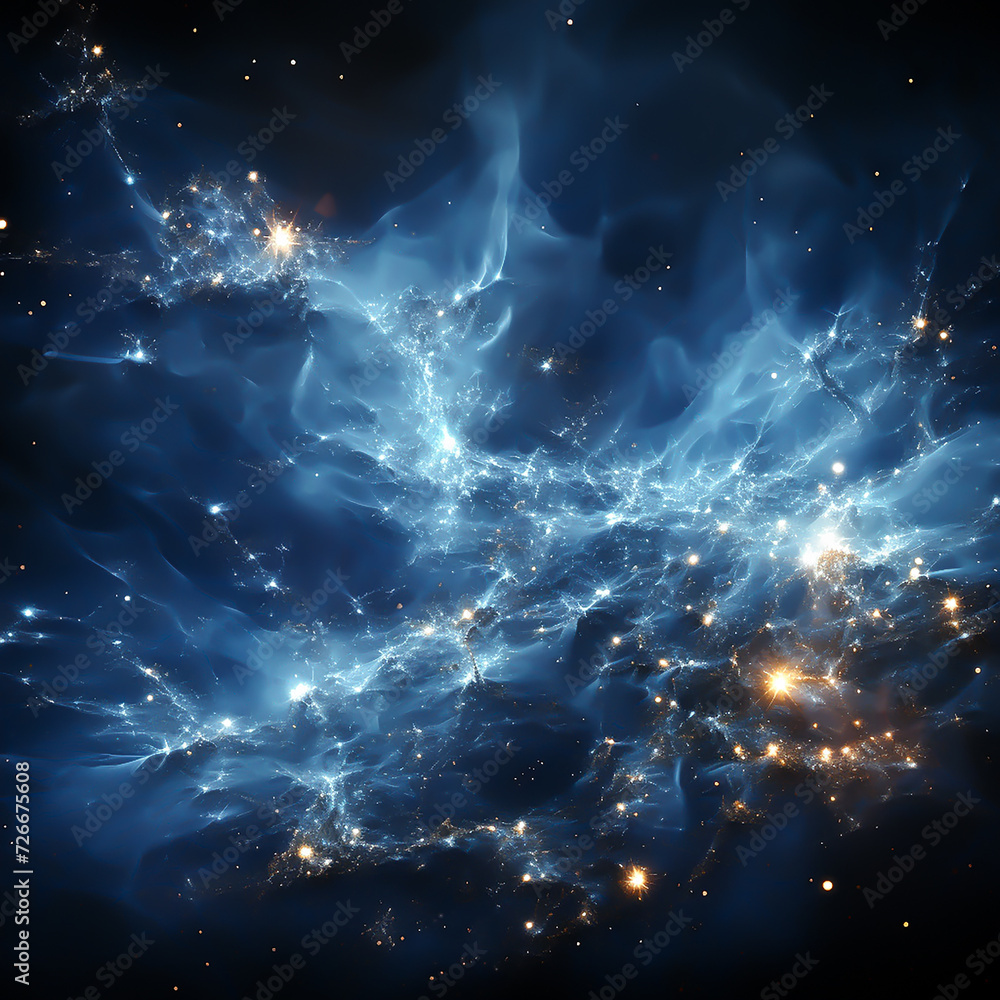 360 degree equirectangular projection space background with nebula and ...