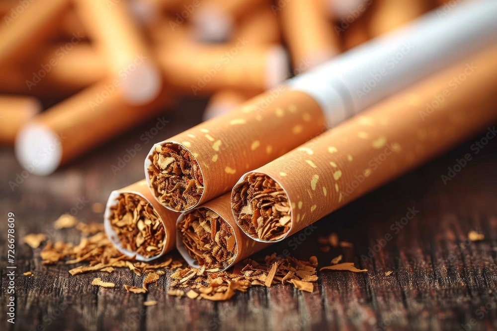 A mesmerizing still life of tobacco products, featuring a smoldering ...