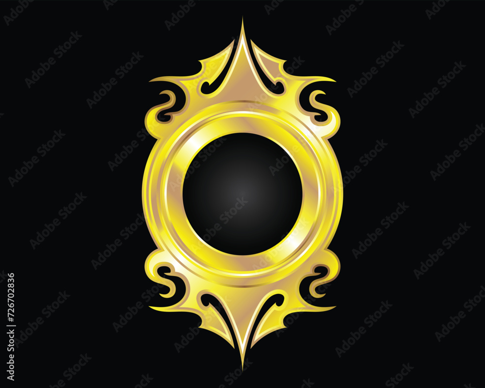 vector design of a round carved symbol with engravings on the top and ...