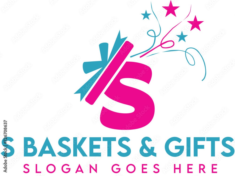 Vecteur Stock gift logo, present emblem, celebration design mark ...