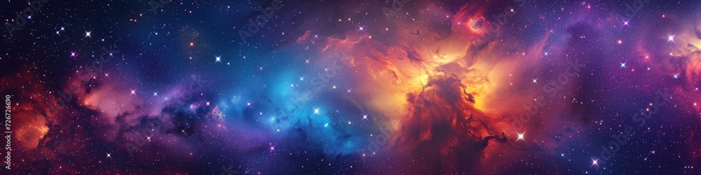 vibrant cosmic dance of colors in the endless universe Stock ...