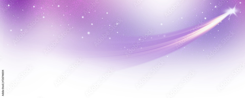 purple shooting star arc light effect with stardust and sparkles Stock ...