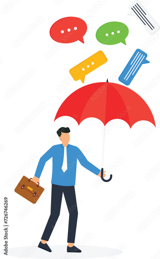 Protection from messages and conversation form business, Businessman ...