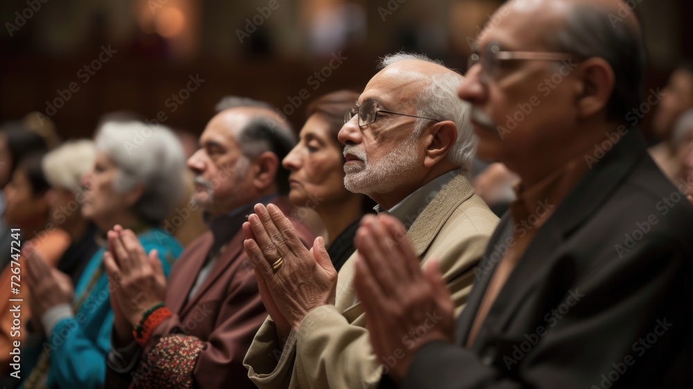 Interfaith prayer service uniting people of different beliefs in a ...