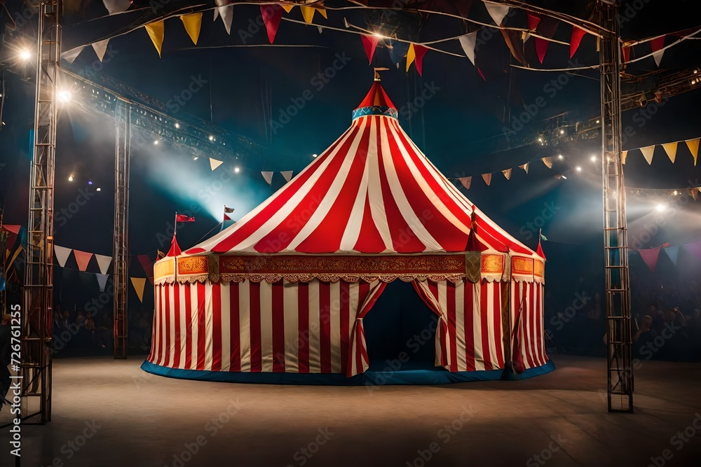 A Vivid Journey into the Enchanting Circus World with an Isolated Tent ...
