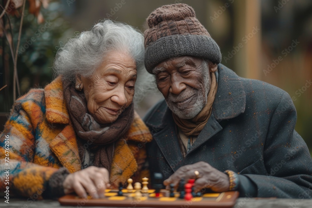 In a serene outdoor setting, a wise senior citizen engages in a ...