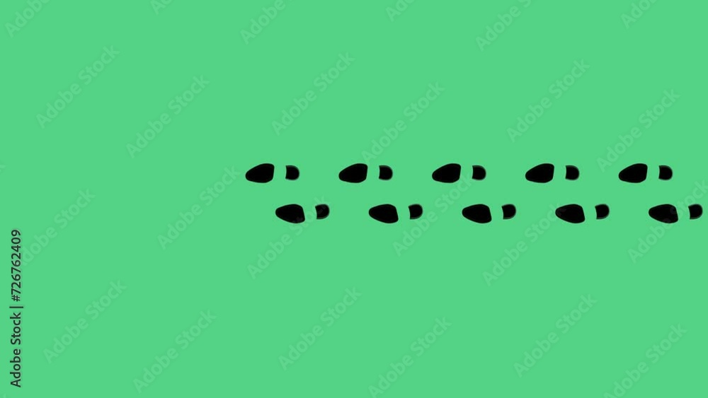Human shoes Footstep walking in a straight line from different sides on ...
