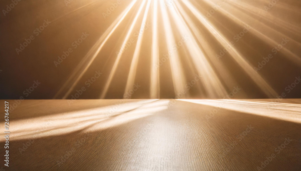 Beige studio background. Neutral background with soft rays. Warm soft ...