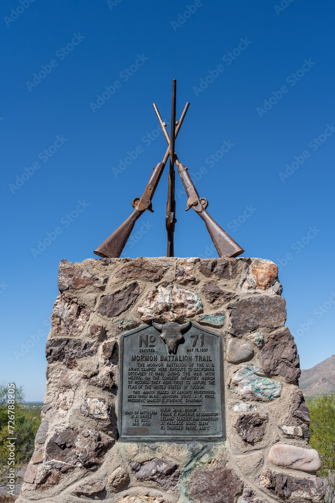 Pinal County, AZ - Oct 6, 2021: Monument for the Mormon Battalion Trail ...