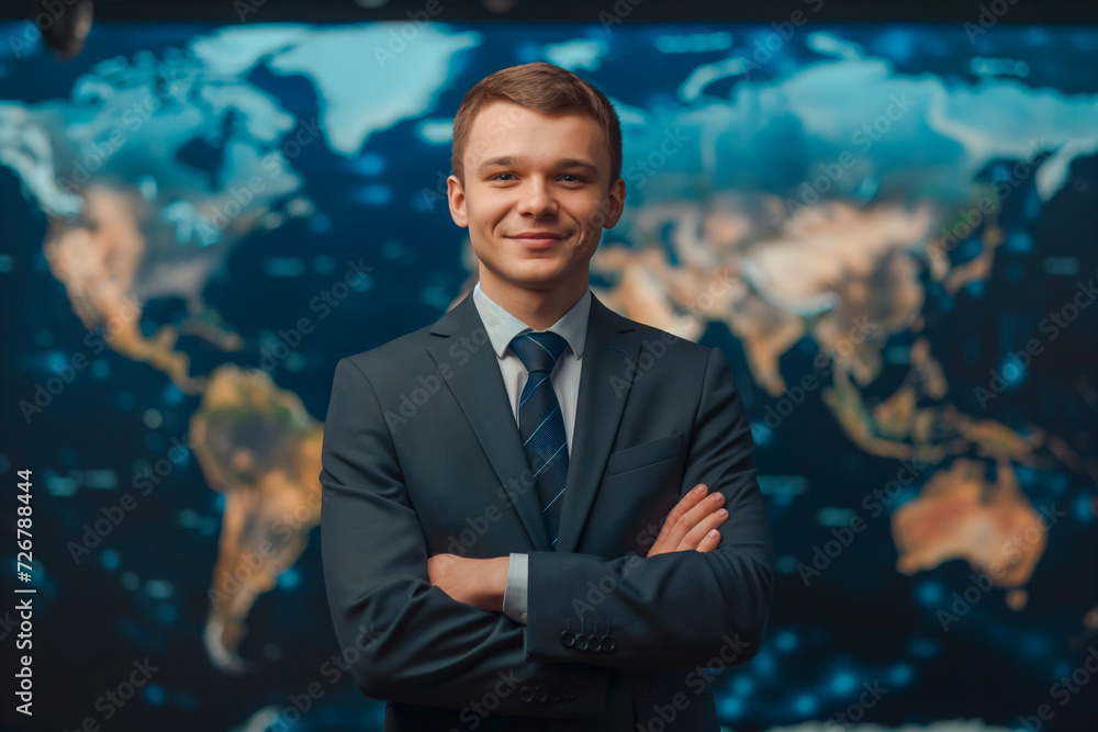 TV news presenter on a popular channel. live stream broadcast on ...