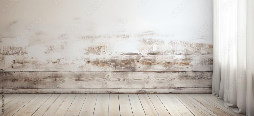 Extra wide white neutral and beige virtual empty room background ...