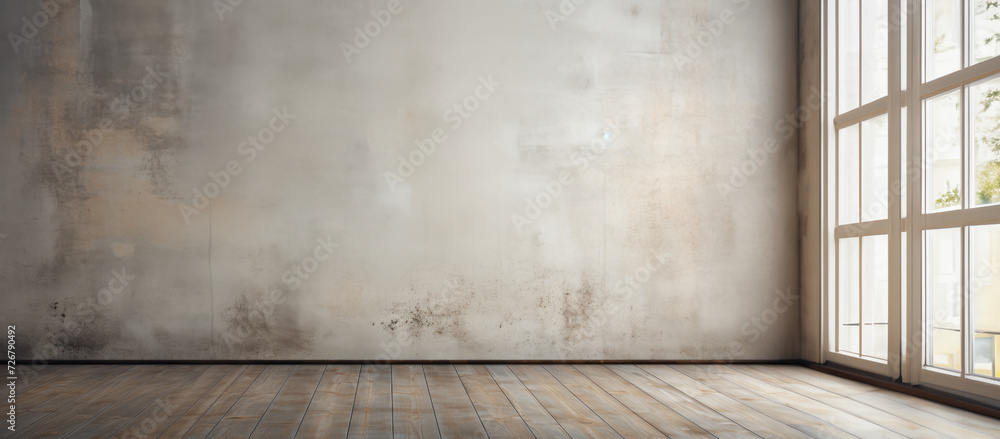 Extra wide white neutral and beige virtual empty room background ...