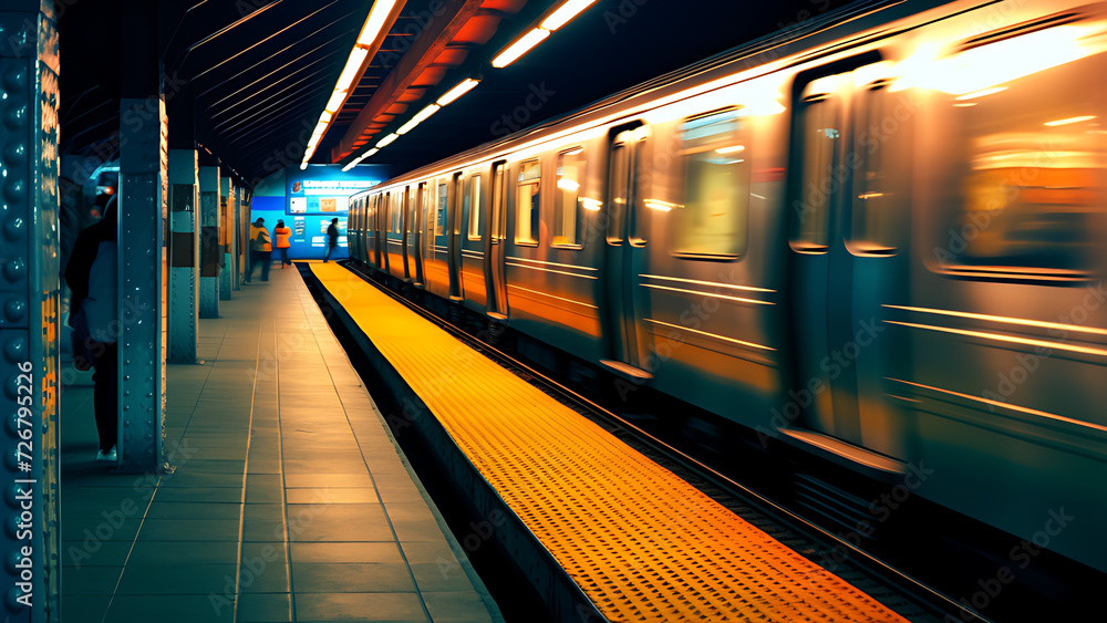 Detailed train stations, capturing the essence and energy of rush hour ...